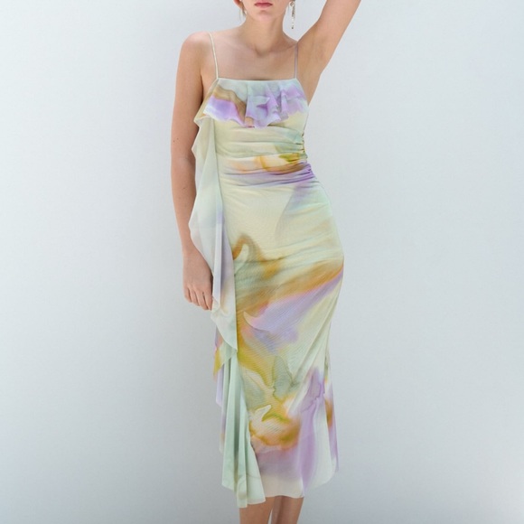 Zara | Dresses | Zara Ruffle Tulle Dress | Poshmark